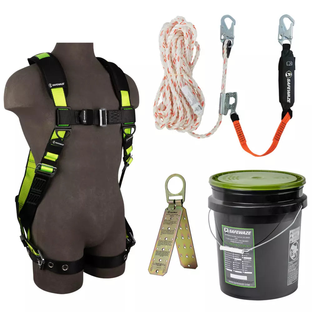 PRO Bucket Roof Kit: Harness, VLL, Anchor | Fall Protection System ...