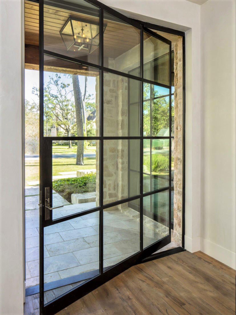 Modern Multi Pane Glass Pivot Door | Stylish Glass Front Door – Diamond ...