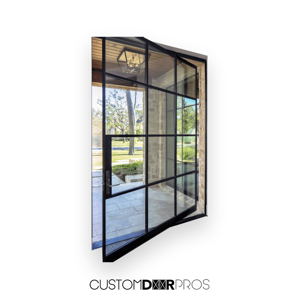 Modern Multi Pane Glass Pivot Door | Stylish Glass Front Door – Diamond ...