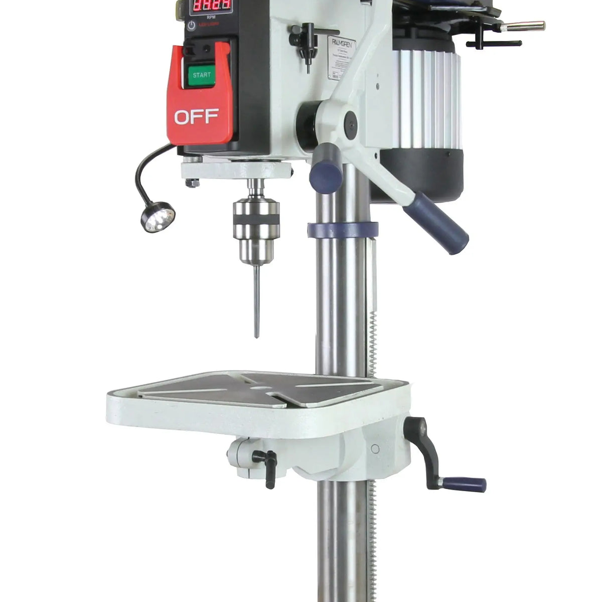 15" 16-Speed Floor Step Pulley Drill Press with LED Readout | Drilling ...