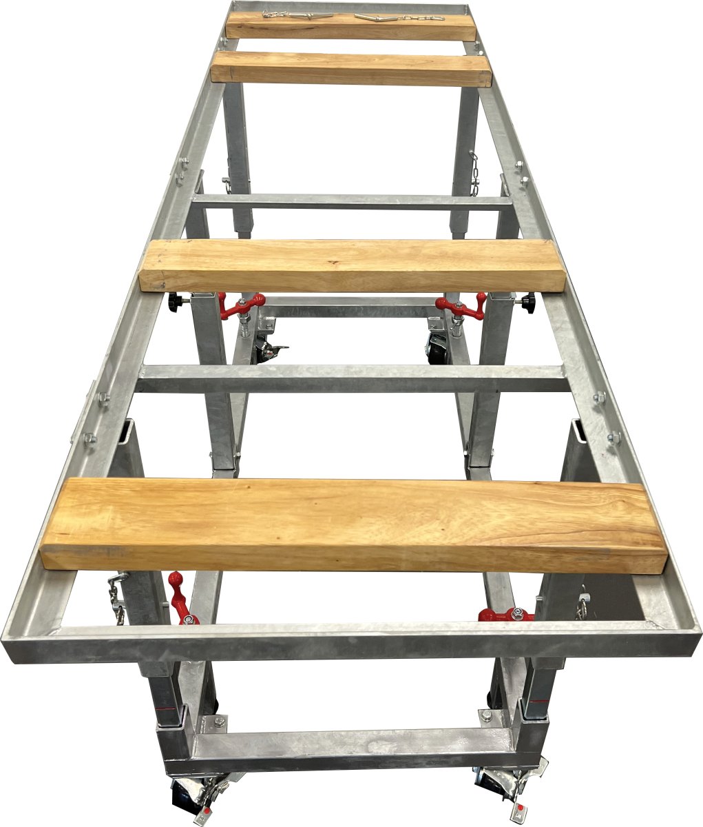 Weha 27" Adj. Height Galvanized Work Table w/ 4 Levelers / Stabilizers ...