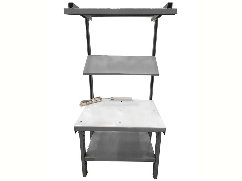 Assembly Table | Adjustable Height Table | Industrial Table with Shelf ...