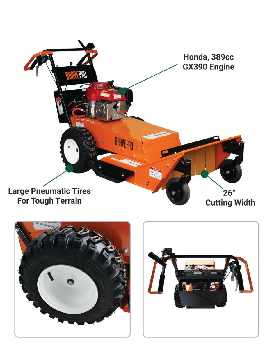 Brave Brush Cutter | 26 In. Cutter for Brush | Walk Behind Bush Cutter ...