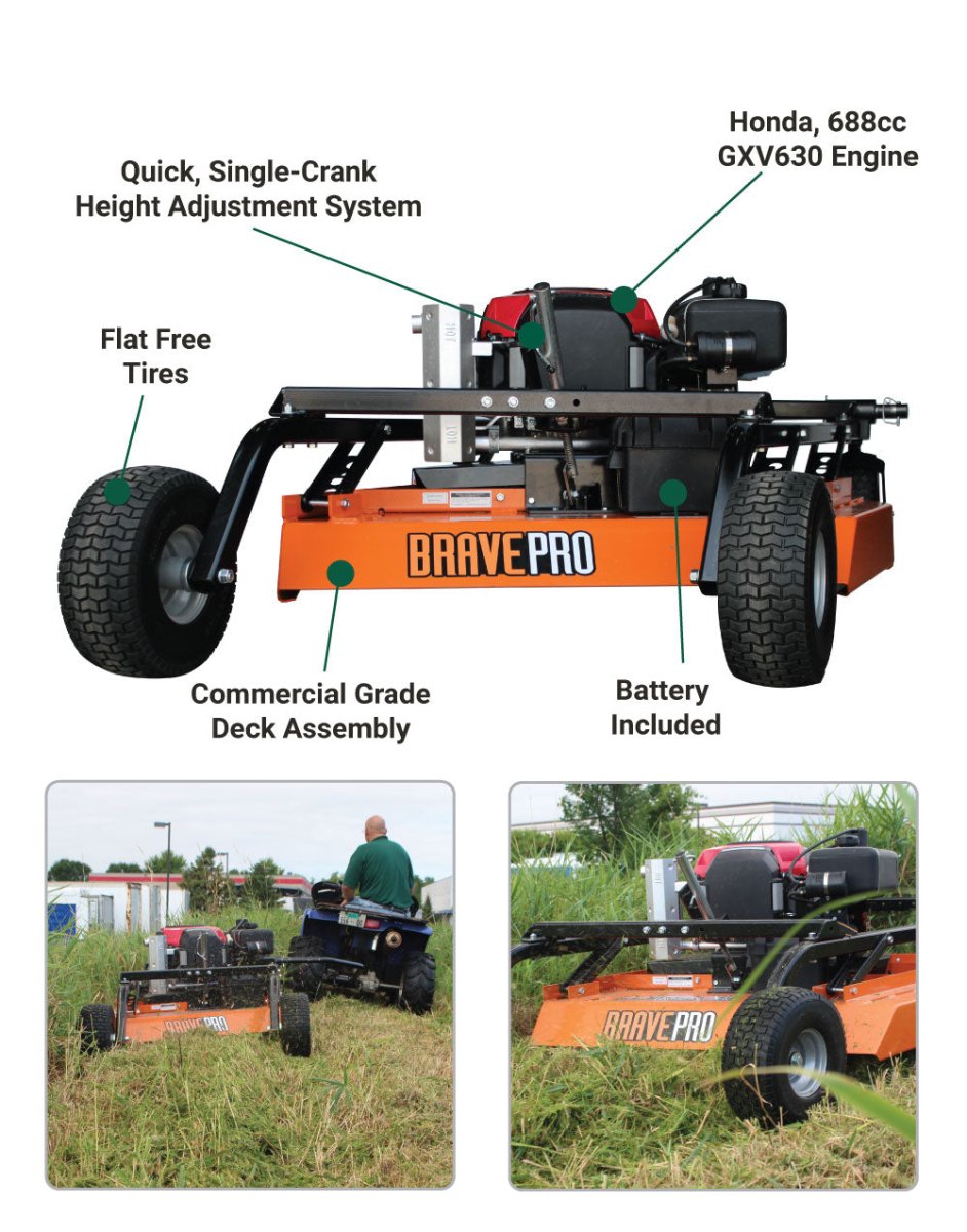Brave Rough Cut Mower| 44-In. Towable Lawn Mower | Pull-able Mower ...