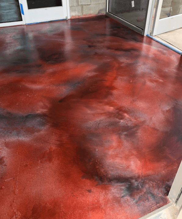 Red Acid Stained Concrete Floors