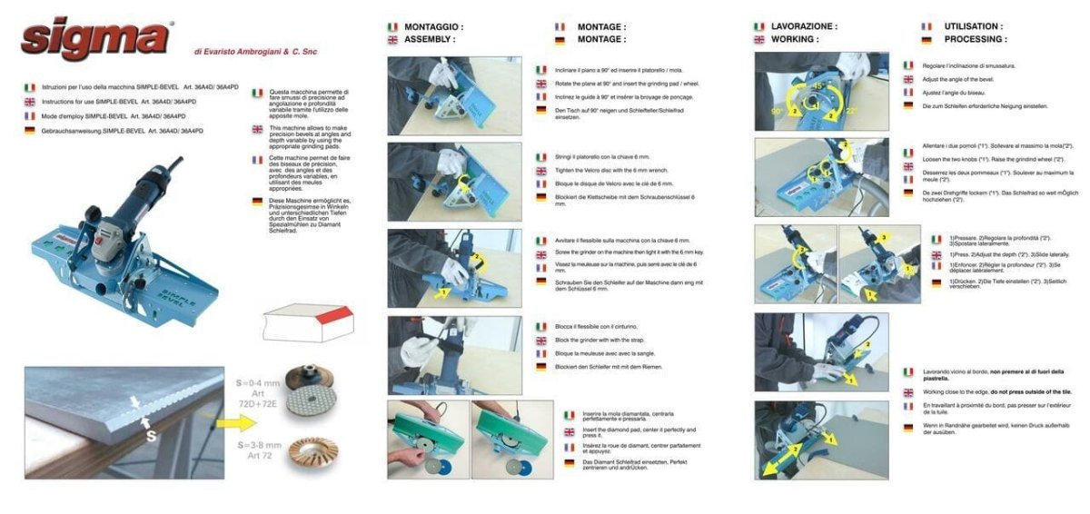 Sigma Bevel for Polishing | Sigma Tile Cutting Machines | Sigma Tools ...