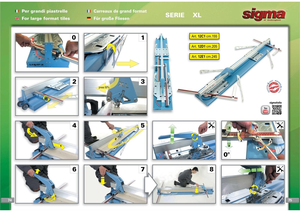 Sigma XL Max Push Tile Cutter | Cutting Tile Tools | Tile Cutting ...