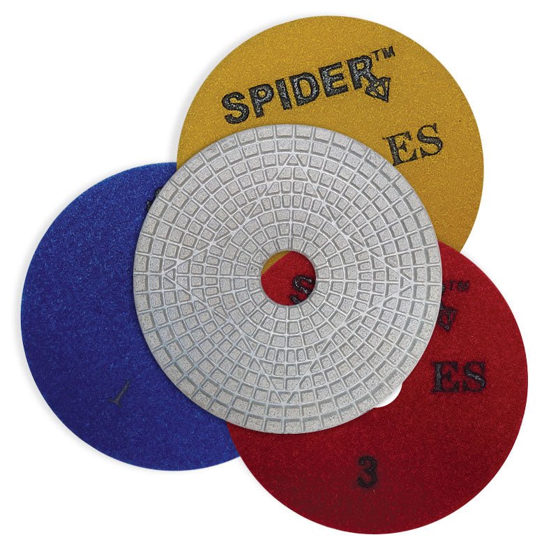 Spider™ 3 Step ES Wet Polishing Pads | Engineered Stone Polishing Pad ...