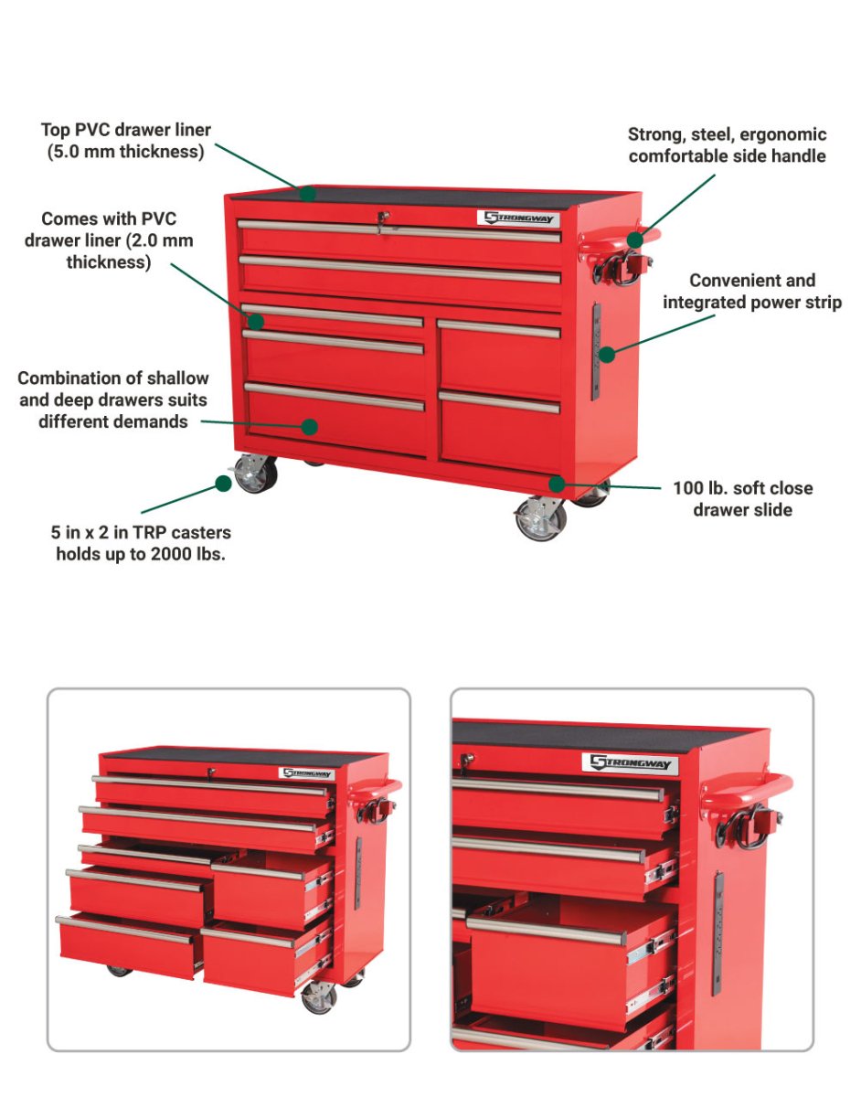 Strongway 42-In. 7-Drawer Rolling Tool Cabinet | Storage | Cabinet ...