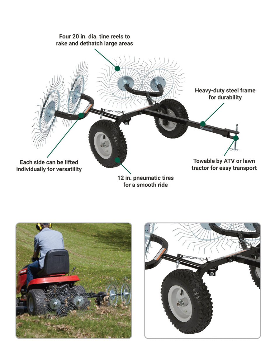 Strongway Acreage Rake | Grass Cutter | Landscaping Attachment ...